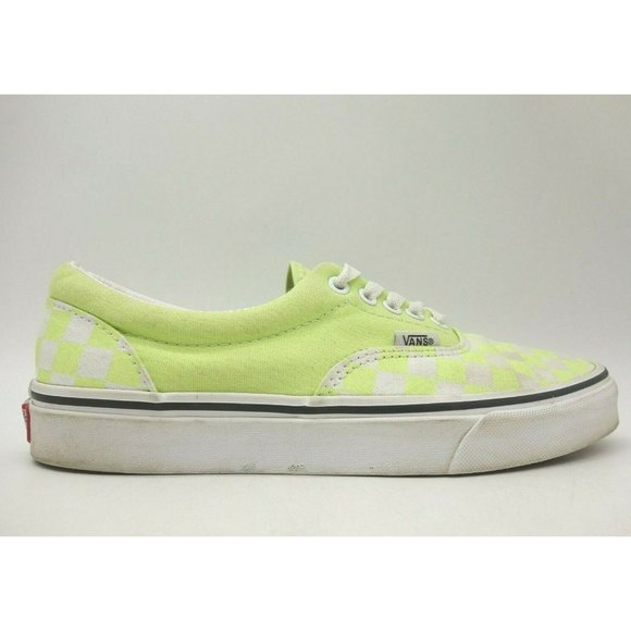 Vans | Shoes | Vans Off The Wall Lime Green Checkered Lace Up Sneakers ...